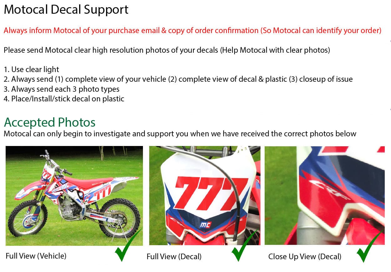 Get Decal Support - Motocal